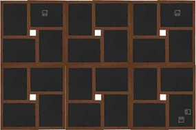 Kolážový fotorámeček na 24×(10x15 cm) obrázek tmavě hnědý MDF 332786