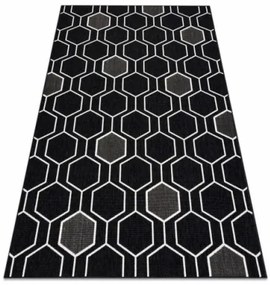 Koberec SPRING 20404993 Hexagon šňůrkový - černý