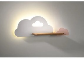 LED Dětské nástěnné svítidlo s poličkou CLOUD LED/5W/230V bílá/růžová