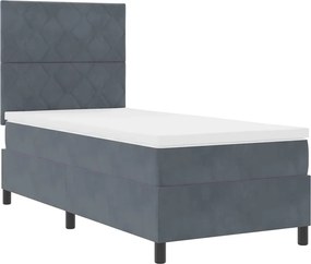 Postel s boxspringem s čelo Tmavě šedá 90 x 190 cm samet 3339867