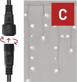 Propojovací vánoční řetěz bez zdroje EMOS Connecting D1CC02 ZY2001 100LED krápníky 2,5x0,9m studená bílá blikající