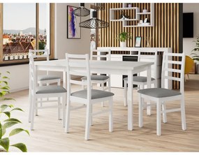 Rozkládací jídelní stůl se 6 židlemi AL02, Barva dřeva: sonoma-L, Potah: 26x - Kronos 22