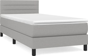 Box spring postel s matrací světle šedý 100 x 200 cm textil 3140113