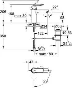 Grohe Eurosmart Cosmopolitan - Páková umyvadlová baterie ES chrom