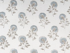 Bavlněný polštář s květinovým vzorem a střapci 45 x 45 cm bílý/modrý CORNUS Beliani