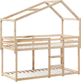Patrová postel bez matrace 90 x 190 cm masivní borové dřevo 3282044