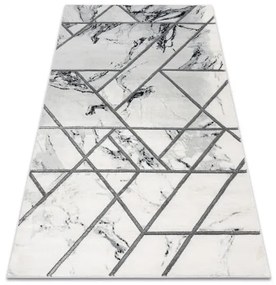 Dywany Luszczow Kusový koberec EMERALD EXCLUSIVE 0085 mramor, geometrický bílý / stříbrný Rozměr koberce: 120 x 170 cm