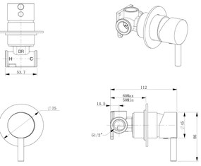 Sapho Sapho, RHAPSODY podomítková baterie s bidetovou sprškou, 5541-01