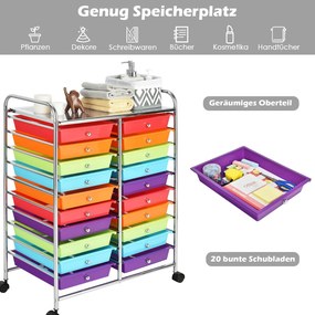 Costway Vozík se zásuvkami, válečkový kontejner, koupelnový vozík, koupelnový