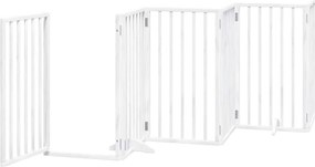 Zábrana pro psy s dvířky skládací 12 panelů bílá 600 cm topol 3155539