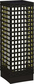 Outsunny solární světlo ratanový design 15,5x15,5x46cm vodotěsné se světelným senzorem automatická zahradní LED lampa černá pro terasu a zahradu | Ao…