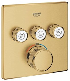 Grohe Grohtherm SmartControl - Termostatická baterie pod omítku, 3 ventily, kartáčovaný Cool Sunrise 29126GN0