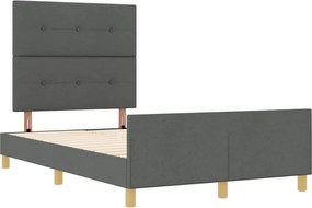 Rám postele s čelo Tmavě šedá 120 x 190 cm textil 3344712