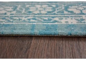 koberec VINTAGE 22209/644 tyrkysovo krémový, recyklovatelná bavlna velikost 140x200 cm | krásné koberce cz