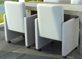 vidaXL Jídelní židle 2 ks umělá kůže [60347] Barva: Bílá