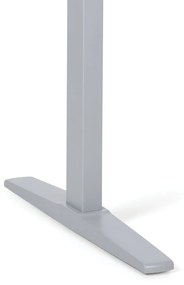 Výškově nastavitelný stůl, elektrický, 675-1325 mm, rohový levý, deska 1800x1200 mm, šedá podnož, třešeň