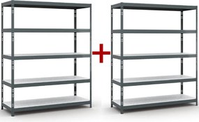 Policový regál 1+1 ZDARMA, 1966x1600x600 mm, nosnost 350 kg