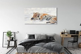 akrylový obraz Tiger winter 140x70 cm