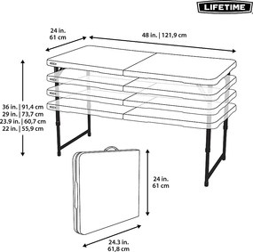 LANIT PLAST, s.r.o. skládací stůl 122 cm LIFETIME 4428 LG3877