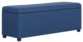 Lavice s úložným prostorem - polyester - modrá | 116 cm