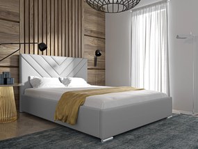 Eka Čalouněná postel MERKURY 120x200 cm Barva látky Trinity: (2301) Krémová bíla, Úložný prostor: S dřevěným rámem úložného prostoru