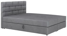 Manželská postel Boxspring 160x200 cm Waller Comfort (tmavě šedá) (s roštem a matrací). 1056375