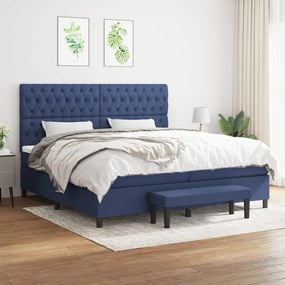 Box spring postel s matrací modrá 200x200 cm textil 3136867
