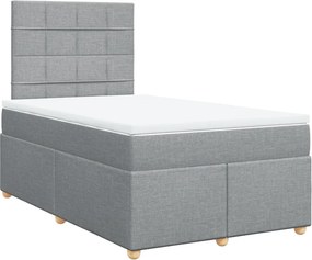Box spring postel s matrací světle šedá 120x190 cm textil 3291219