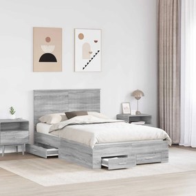 Rám postele s čelo Šedá Sonoma 120 x 200 cm Kompozitní dřevo 3411328