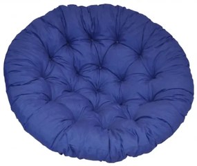 Ratanový papasan tmavý, průměr 115 cm - polstr tmavě modrý melír