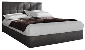 Manželská postel Boxspring 140 cm Porto Comfort (šedá) (s matrací a úložným prostorem). 1056298