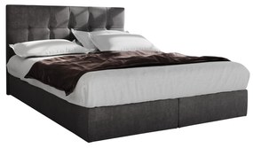 Manželská postel Boxspring 160 cm Porto Comfort (šedá) (s matrací a úložným prostorem). 1056303