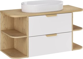 Comad Koupelnová skříňka s deskovými umyvadly set Aster White 100 bílá/dub cremona