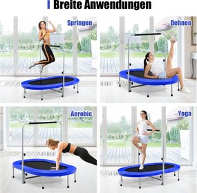 Costway Trampolína pro 2 osoby s výškově nastavitelným madlem mini trampolína