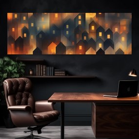 Obraz na plátně - Noční světla Treleborgu FeelHappy.cz Velikost obrazu: 120 x 40 cm