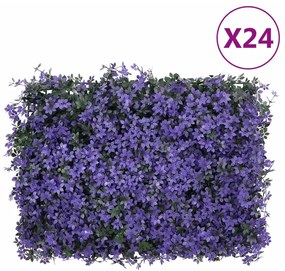  vidaXL Umělý listnatý plot 24 ks fialový 40 x 60 cm