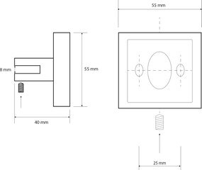 Sapho X- Square držáky skleněné police 8 mm chrom XQ009