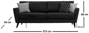 Hanah Home Třímístná pohovka MAYORKA černá 560ARE1305