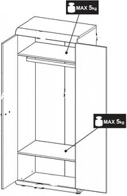 Casarredo Šatní skříň LENA