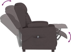 Elektrické polohovací křeslo tmavě hnědé textil 3098782