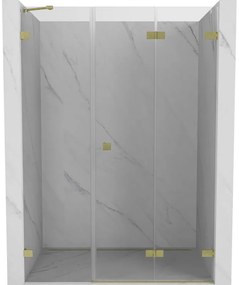 Mexen Lunar-F sprchové dveře skládací pravé 110 cm, transparentní, zlaté kartáčované - 836S-110-050-55-00-P