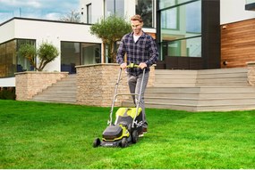 Ryobi RY18LMH37A-225 18V akumulátorová hybridní sekačka na trávu 37cm (včetně 2x2.5Ah) - mega SLEVA !
