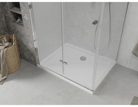 Mexen Lima skládací sprchový kout 100 x 70 cm, Průhledné, Chromovaná + sprchová vanička Flat - 856-100-070-01-00-4010