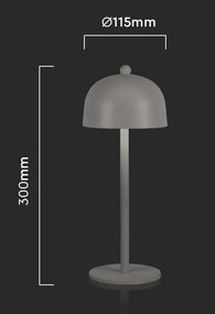 LED Solution Šedá LED stolní nabíjecí lampa 300mm 3W