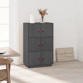 820174 vidaXL Skříň highboard šedá 67 x 40 x 108,5 cm masivní borové dřevo