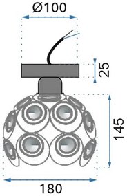 Toolight - Stropní lampa E27 60W APP205-1C, zlatá, OSW-00401