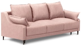 Růžová rozkládací pohovka s úložným prostorem Mazzini Sofas Ancolie, 215 cm