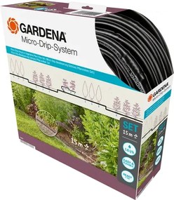 © 2026 GARDENA Micro Drip kapací hadice pro zavlažování zeleninových záhonků / řádků s rostlinami - sada (15 m)