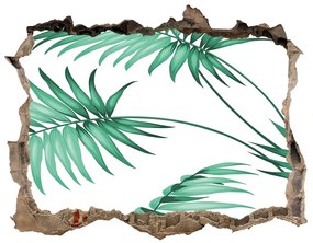 Wallmuralia 3D díra na zeď Tropické listí 95x64 cm