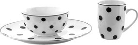 Porcelánový jídelní talíř s černými puntíky Black Dot - Ø 26*2 cm
